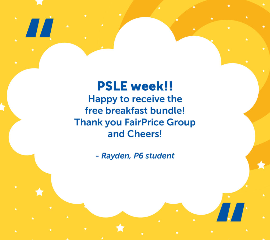 Free Cheers Breakfast Club bundles for our PSLE Champs